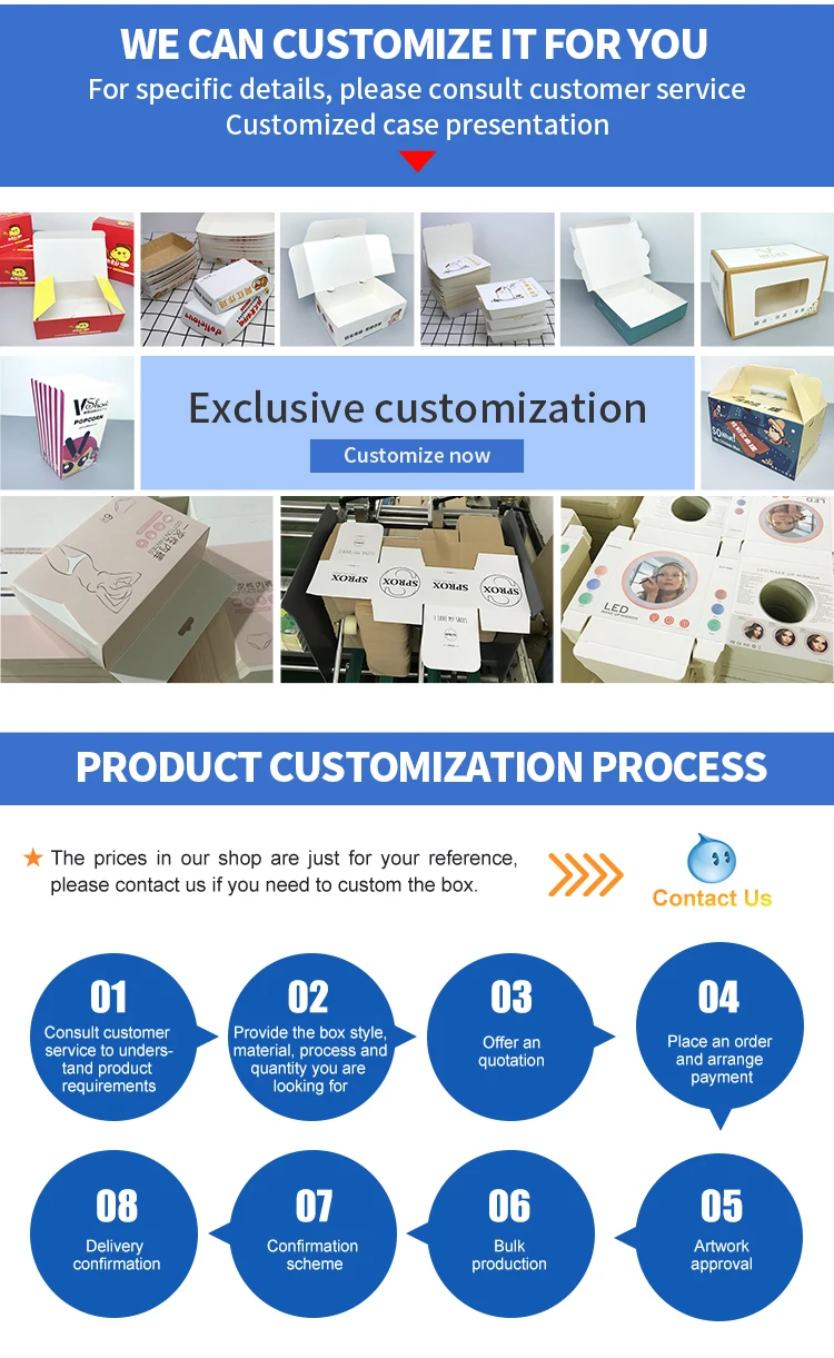 Boxes Handles Paper Packaging Cardboard Food Custom Fried Chicken Take ...