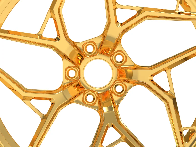 Five Spokes Gold Color Monoblock Forged Wheel Car Wheel Rims 20x8.5 ...