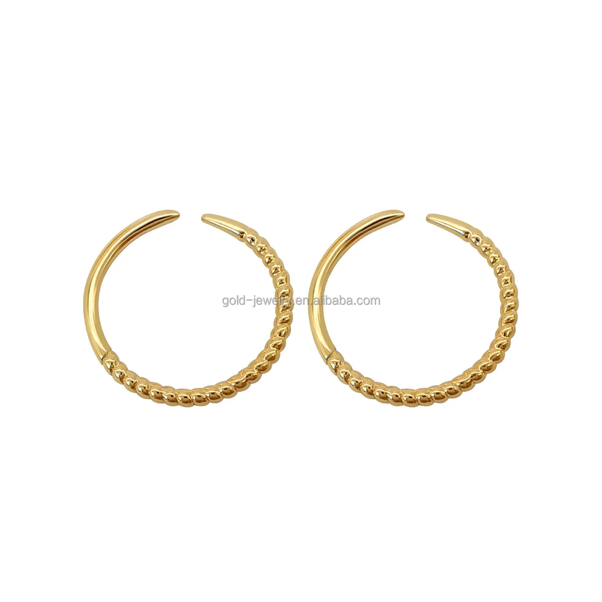 Classic Au585 14k Gold Jewelry Simple Hoop Earring Pure Yellow Gold Fine Jewelry Women Gift ...