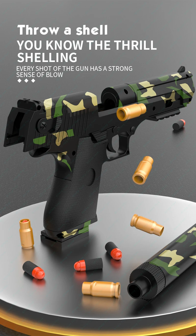 Outdoor Indoor Manual Loading Airsoft Bullet Pistol Gun Toy Desert ...