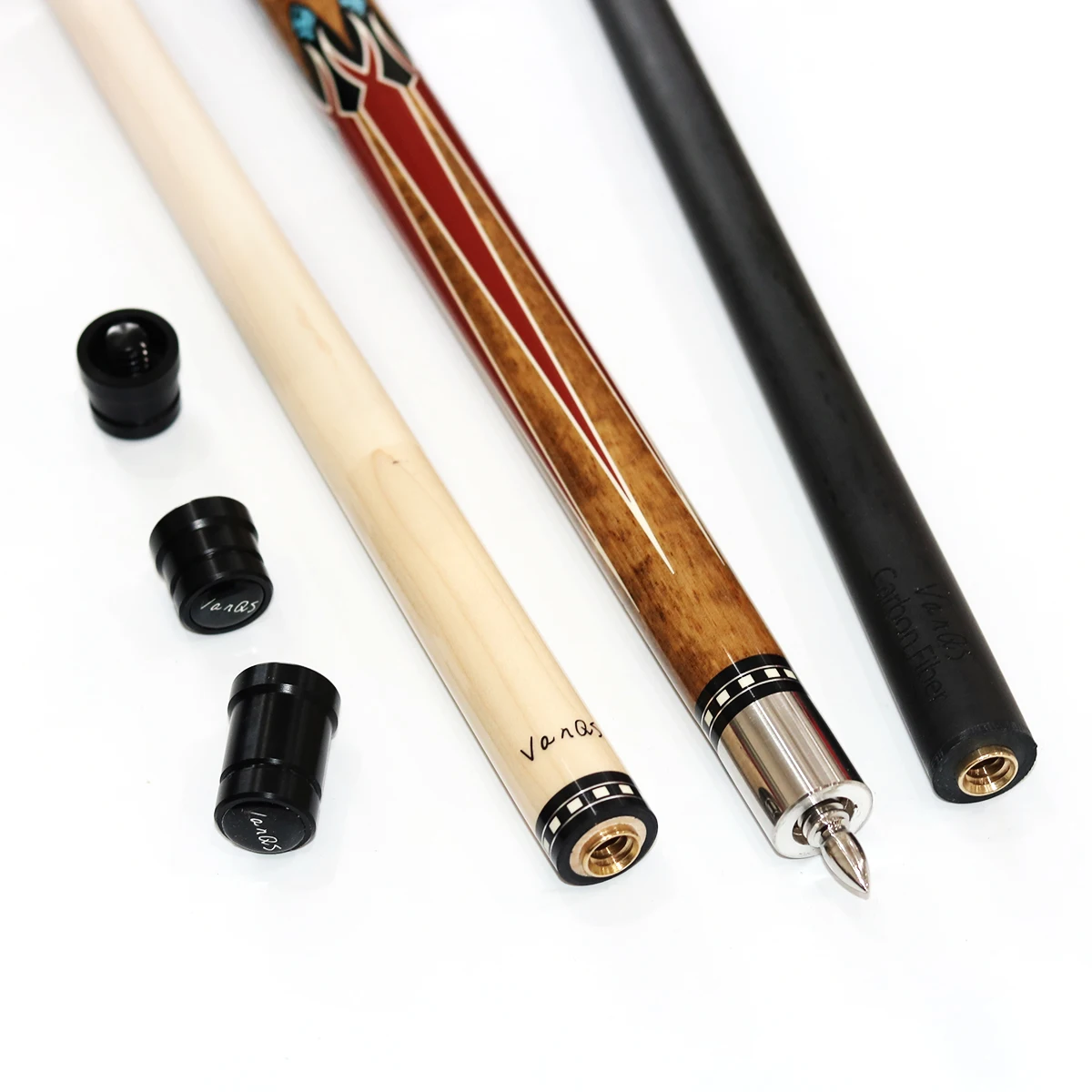 2025 New Design High Quality Double Maple & Carbon Shafts Pool Cue Set