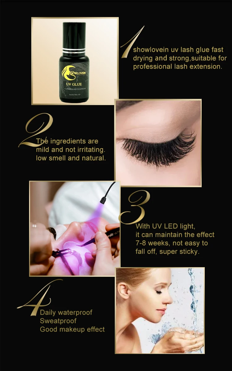 Wholesale 7-8 Weeks Lasting Uv Lash Glue And Uv Led Lamp Fast Drying ...