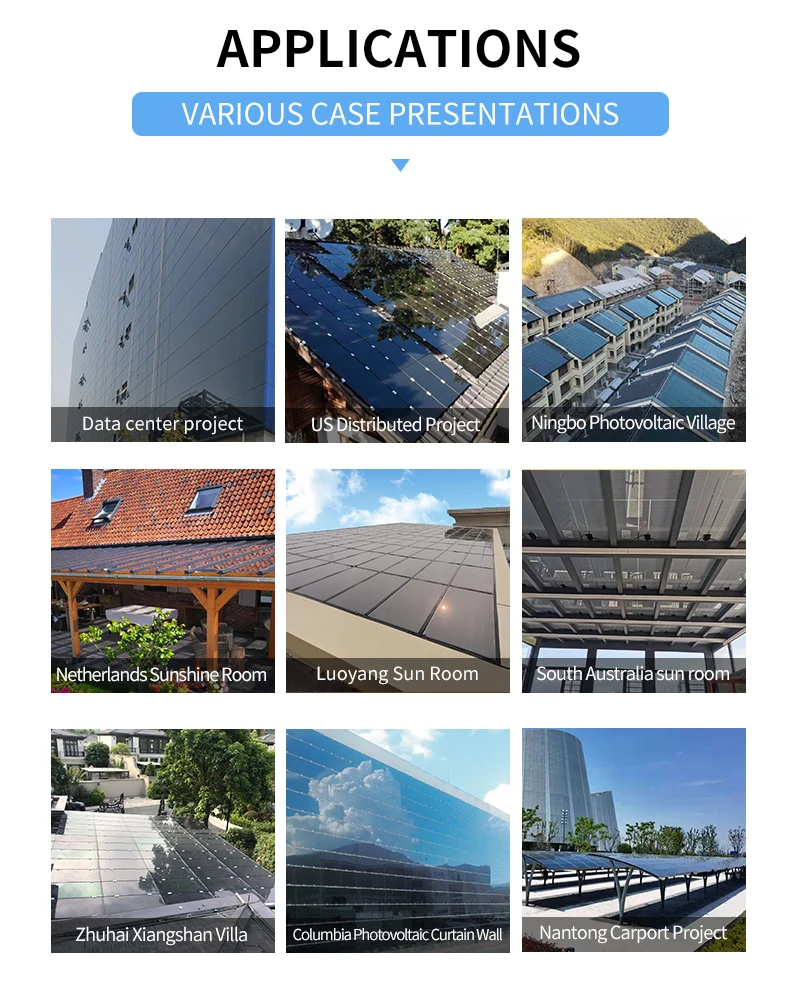 Bipv Cdte Glass Solar Panels Double Glass Panneau Solaire 250w 300w ...