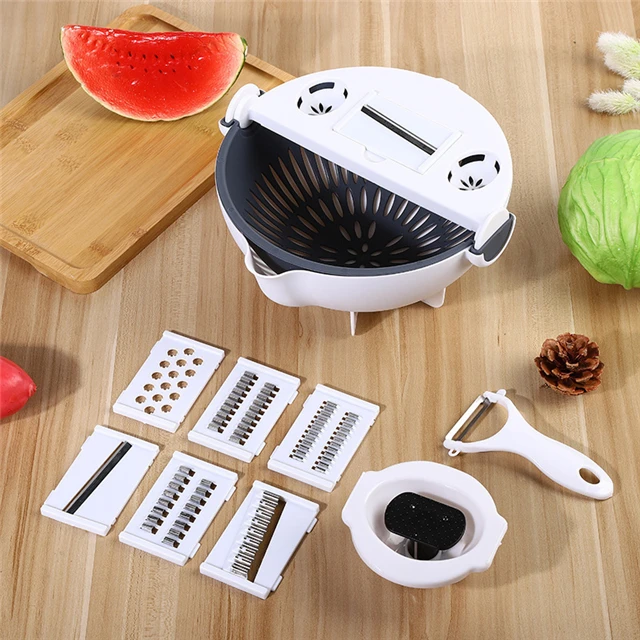 Kitchen Multi Functional Shredder Wet Fruits Drain Basket Blade Cutter ...