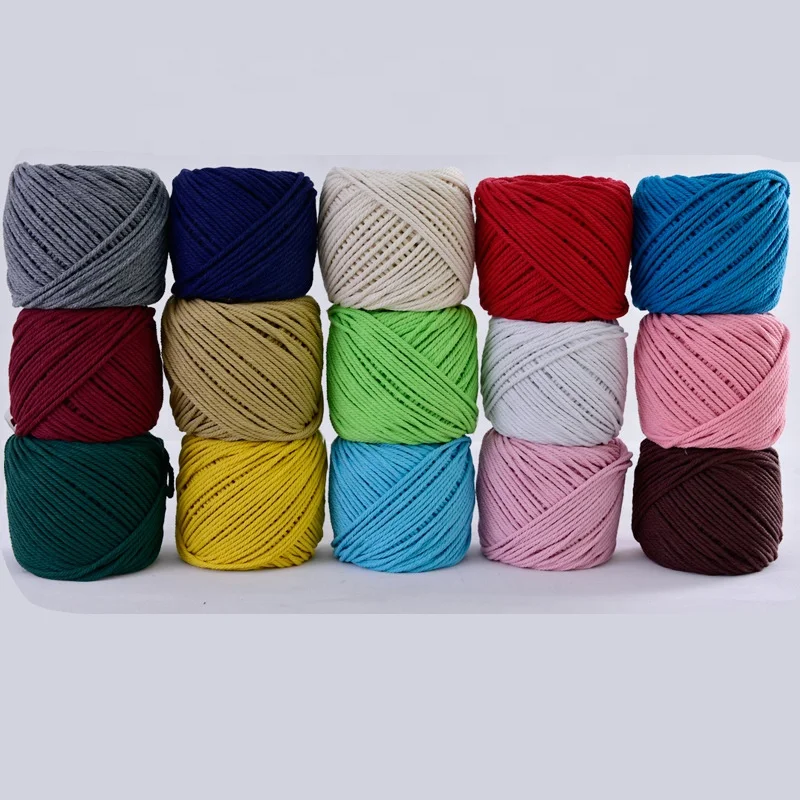 Wholesale 4mm Twisted Multi Color Craft Cotton Rope Macrame Cord 100 ...