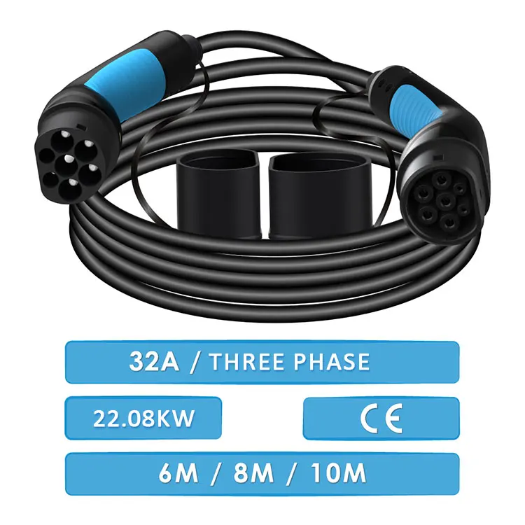 32a 22kw Type 2 To Type 2 Connector 3phase Iec 62196-2 Mode 3 Phase ...
