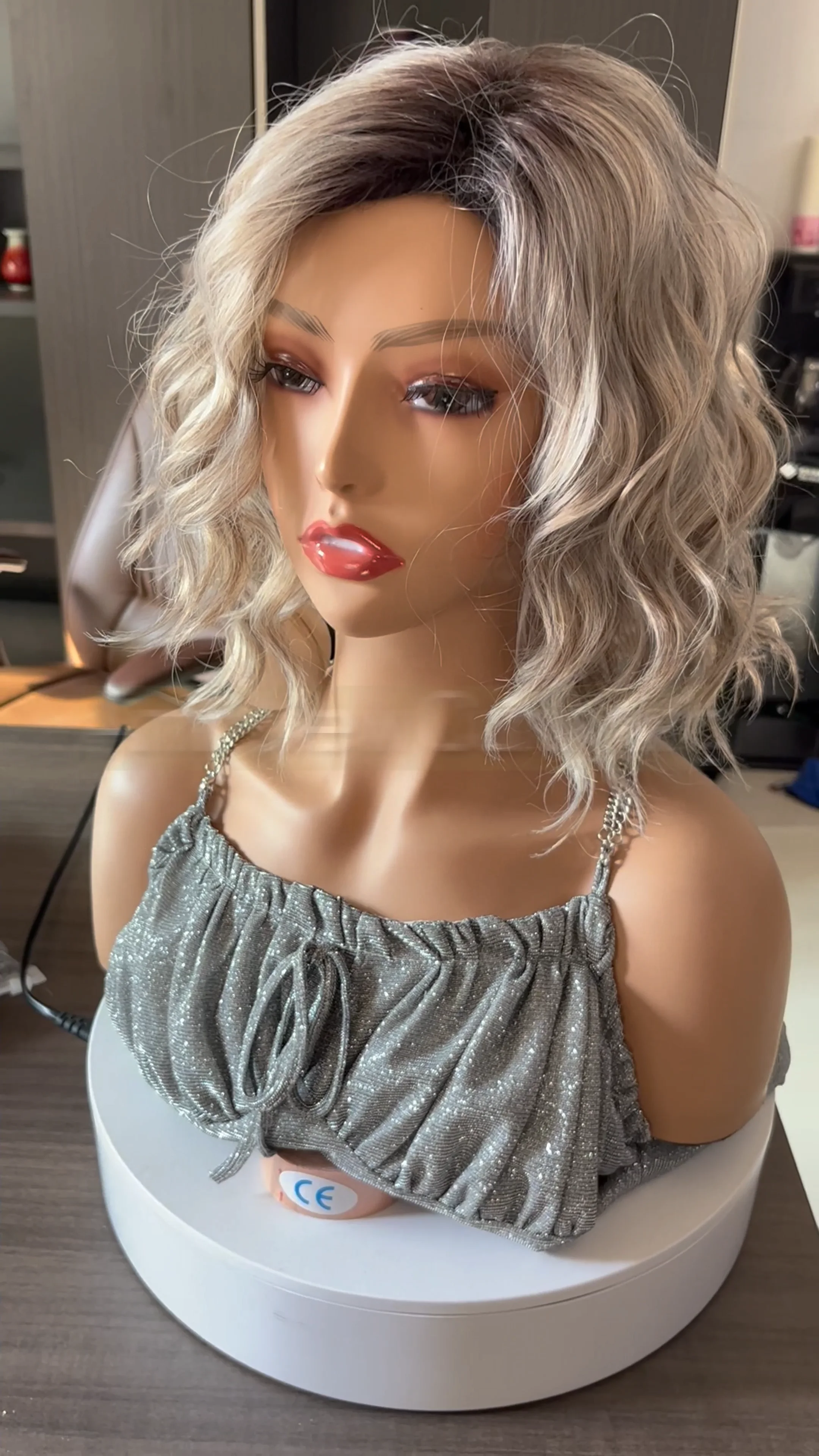 Best Quality Tangle Free Glueless Real Short Curly Wave Bob Synthetic ...