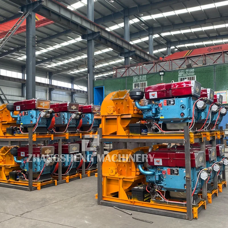 China Mobile Diesel Motor Engine Log Crusher Cut Wood Chipper Shredders ...