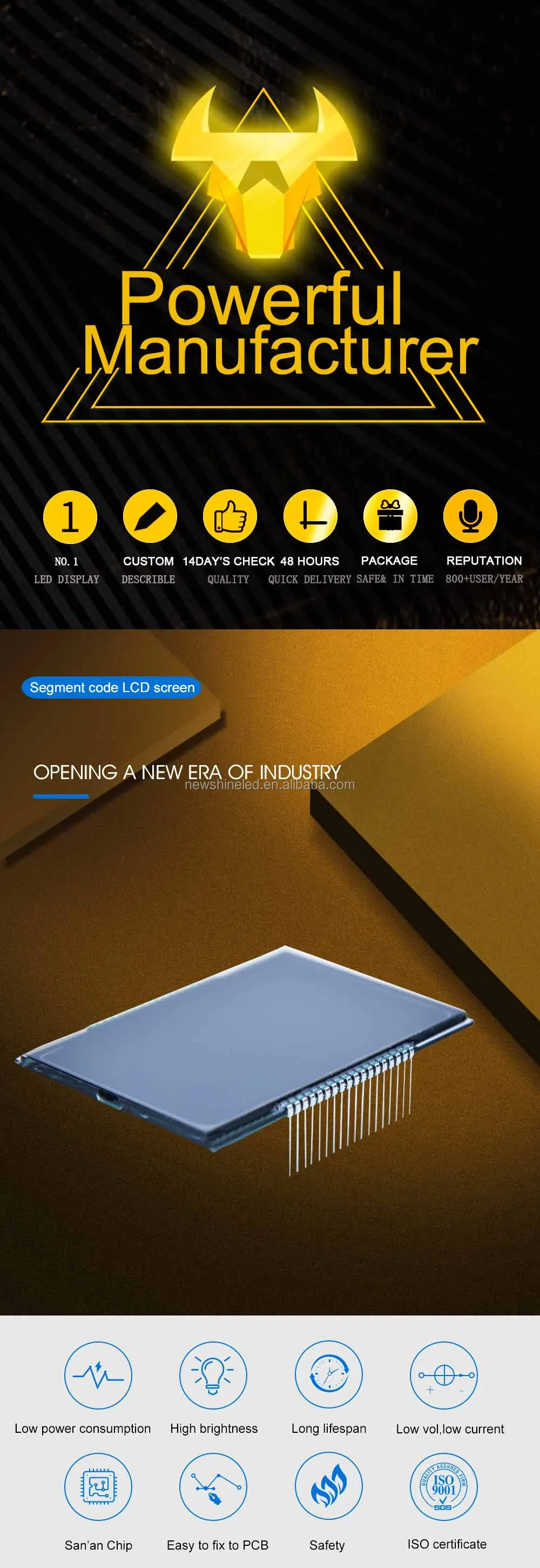 Source Factory Segment Code Lcd Display High Brightness Custom Segment Code Lcd Screen Seven 0480
