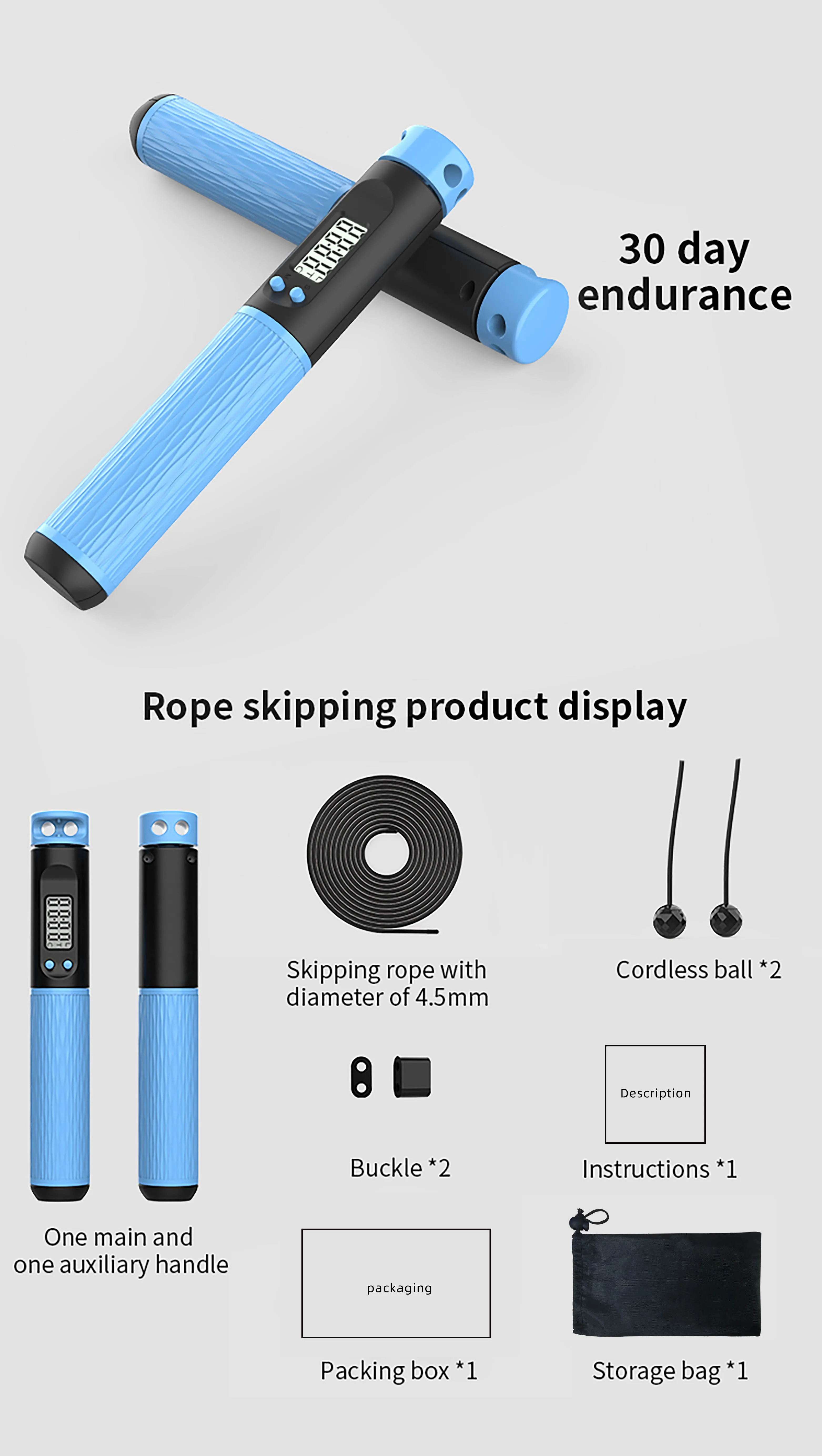 Oulang Custom Adjustable Steel Wire Jump Rope Weighted Speed Jump ...