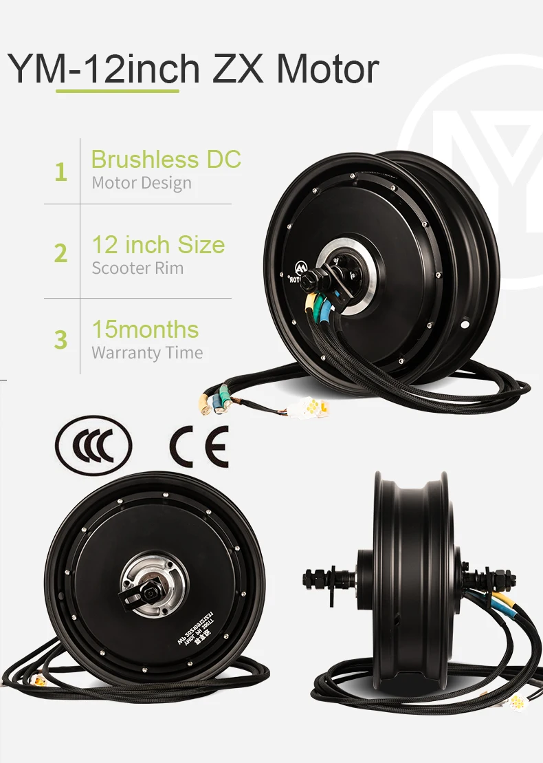 YMMOTOR 48V 8000w 60H Ym-12inch ZX Motor - High Power Hub Motor