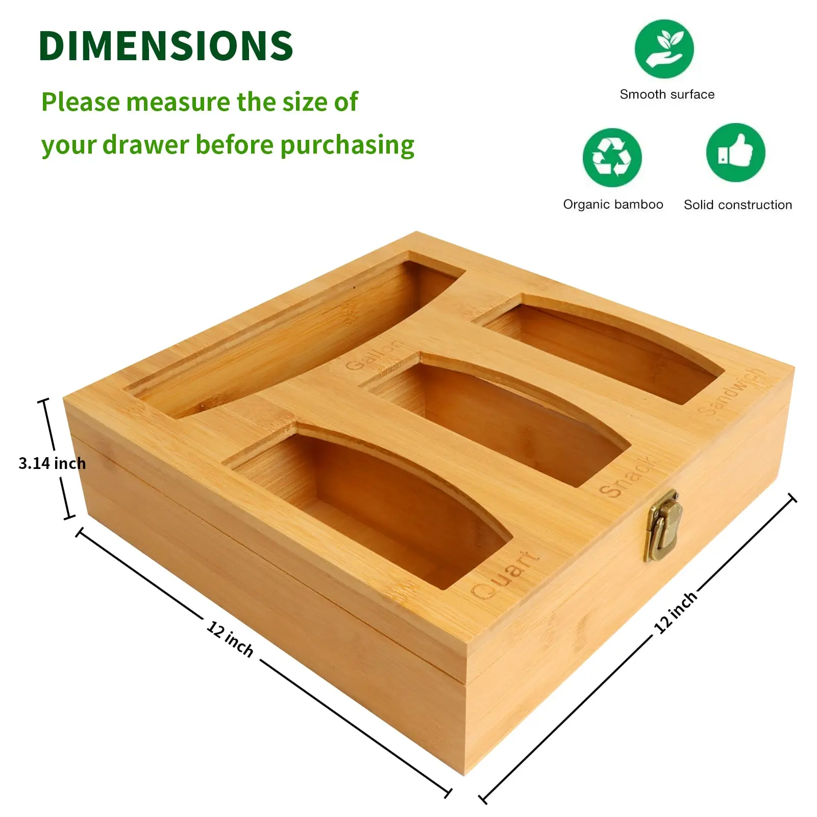 Bamboo Zipper Bag Storage Organizer Kitchen Drawer Distributor Bamboo ...