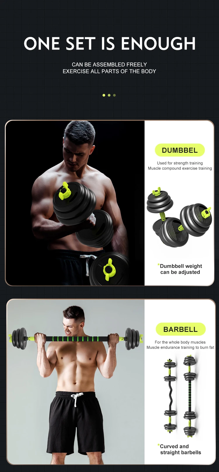 Adjustable Dumbbells 40kgs - Detachable Weight Lifting