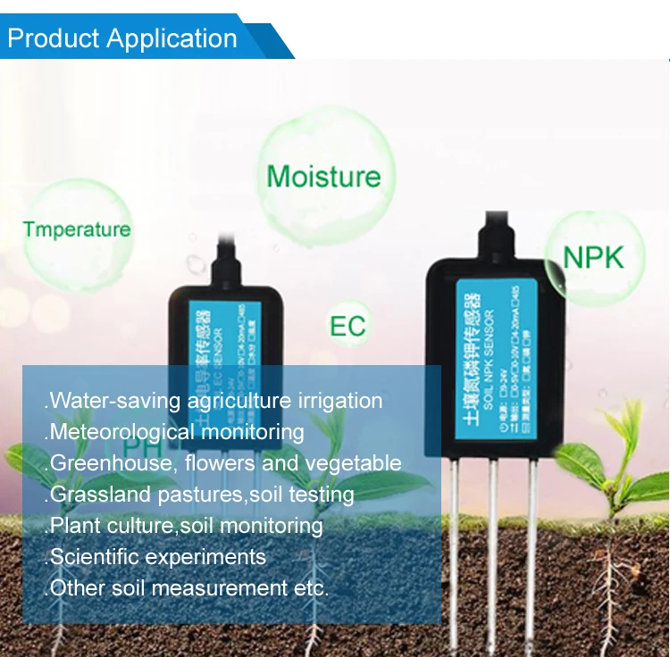 7 In1 Rs485 4-20ma Soil Temperature Humidity Ec Sensors Soil Moisture Conductivity Sensor - Buy ...