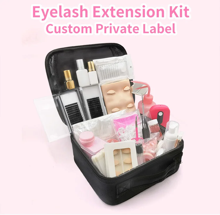 Private Label Lash Extension Kits for Professional Eye Lash Starter Practice Kit Lash Supplies ...