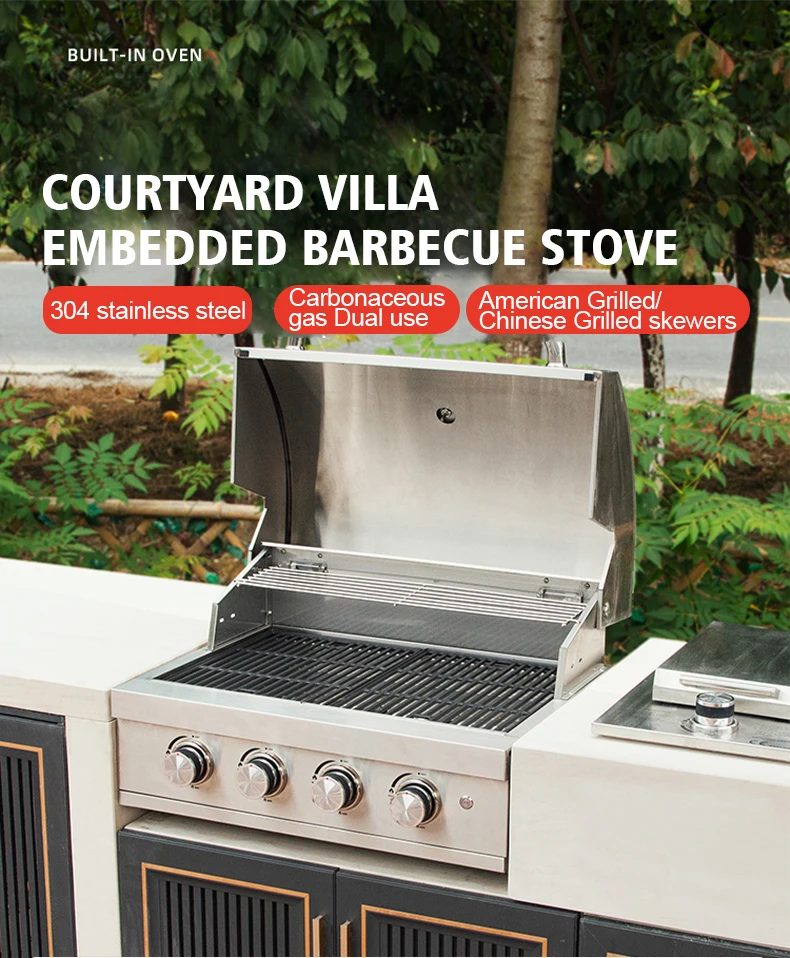 DEYAO 4 Burner Built-in BBQ Gas Grill - Premium Outdoor Cooking