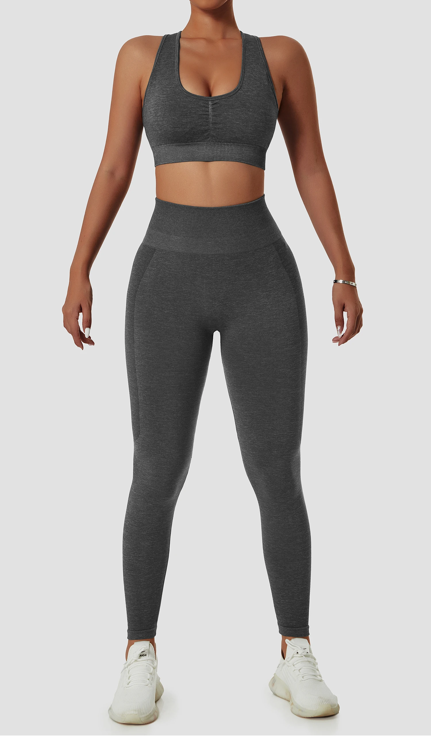 Double Dyed Seamless High Waist Yoga Leggings Side Breathable Mesh Gym