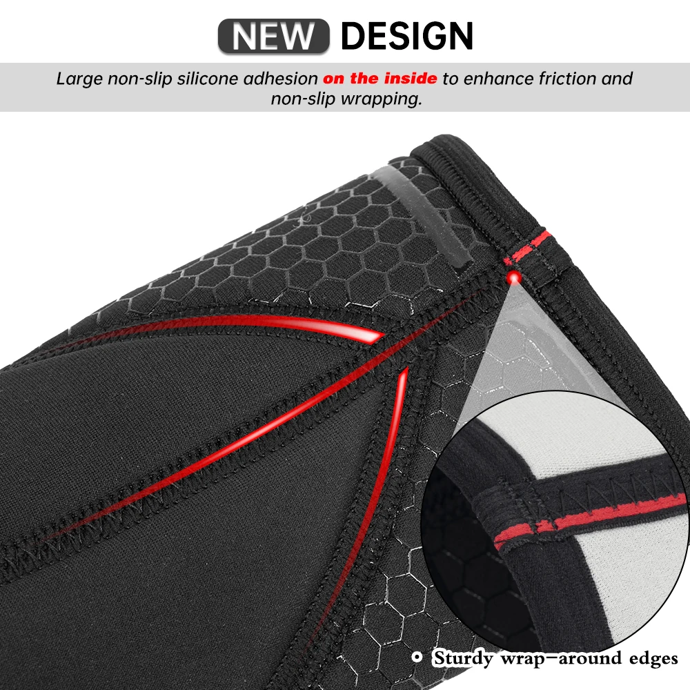 Mkas Heavy Duty 7mm Neoprene Non-slip Weightlifting Knee Pads Sleeve ...