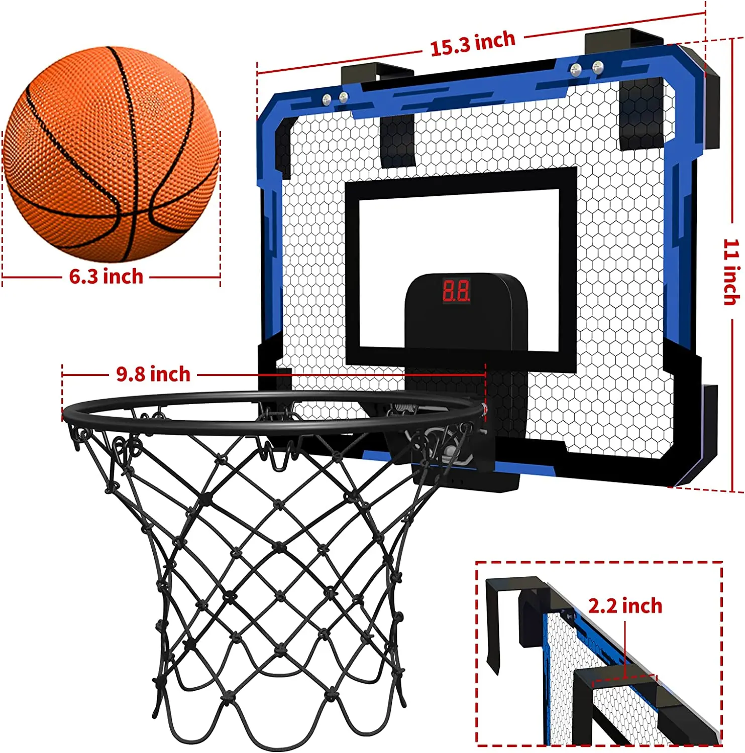Huiye Ring Basketball Hoop Wall-mounted Indoor Training Home Kids ...