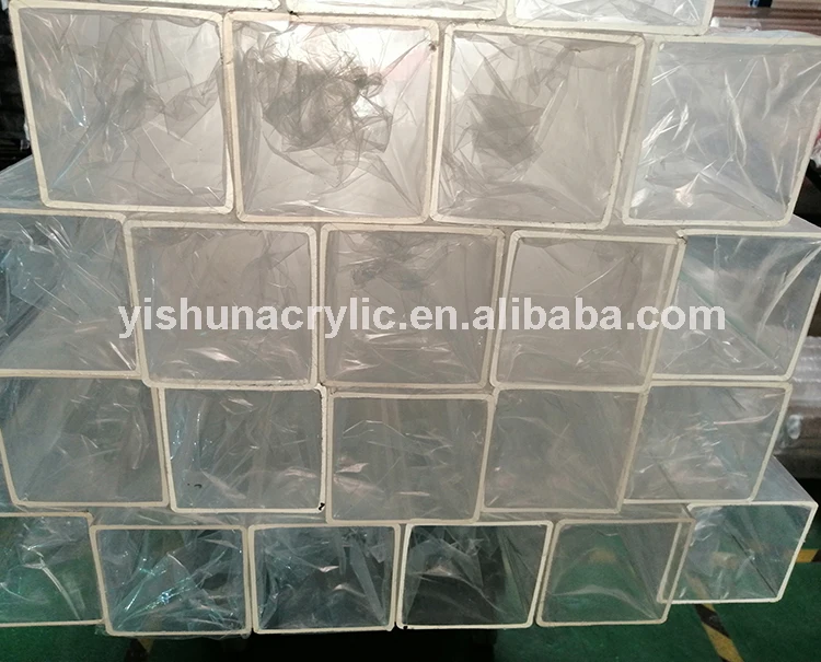 Clear PMMA Acrylic Square Pipe - Customizable Plastic Tube for Lighting ...
