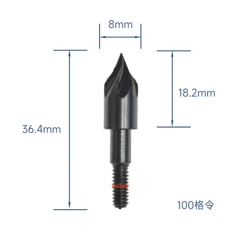 6.2mm*8mm Outdoor Arrowheads 100gr High Carbon Steel Threaded Arrow ...