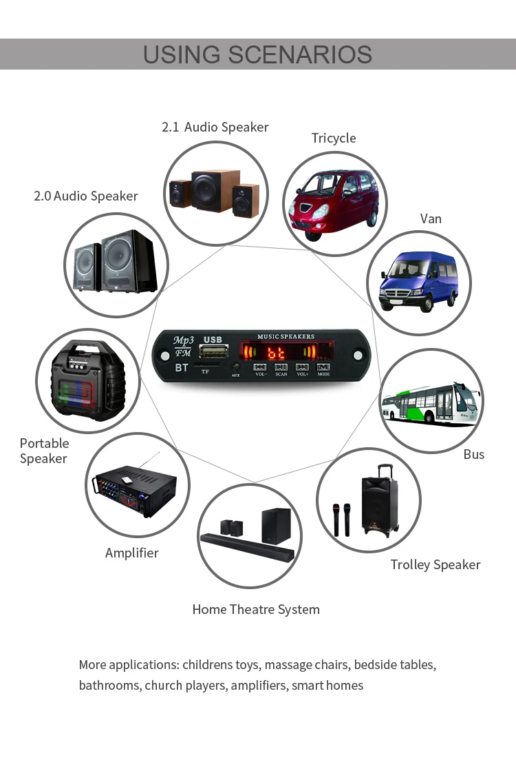 12v Usb Fm Mp3 Player Decoder Module - Buy Mp3 Player Decoder Circuit ...