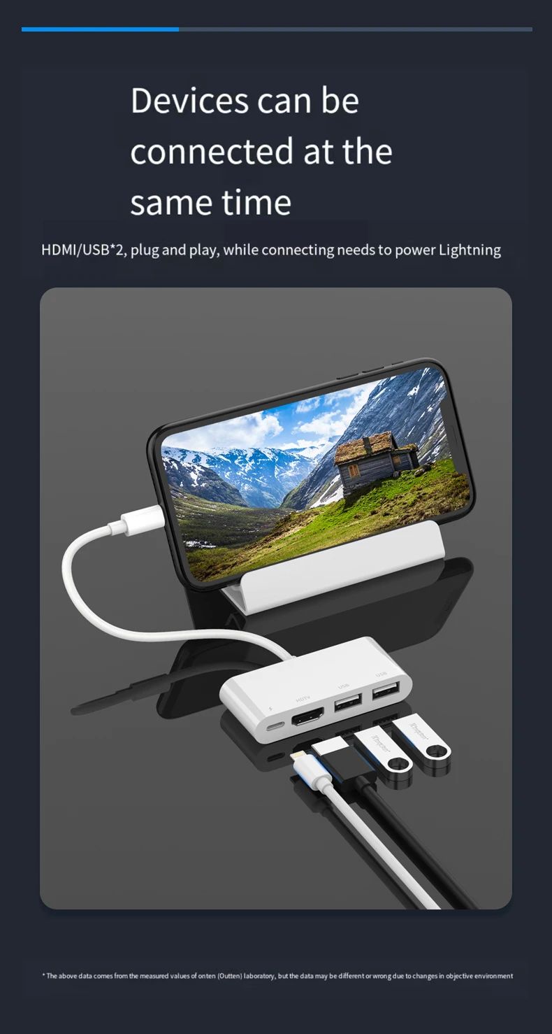 Multi-function Docking Station Lightning To Hd-mi 2k Usb3.0 Adapter ...