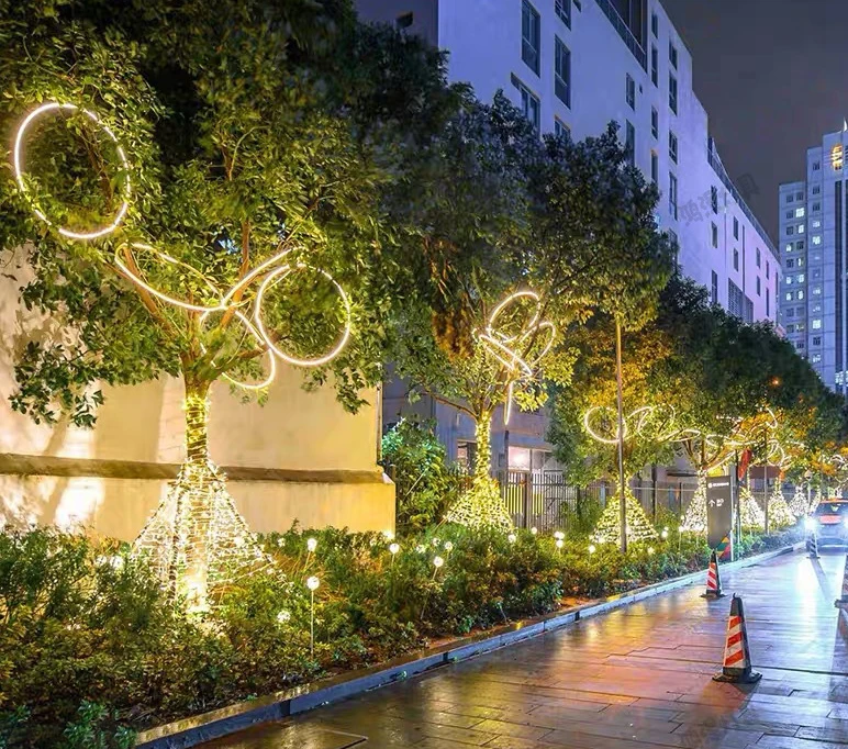 15w Rgbw Tree Ring Lights Decorative Circle Outdoor Ip65 Waterproof ...