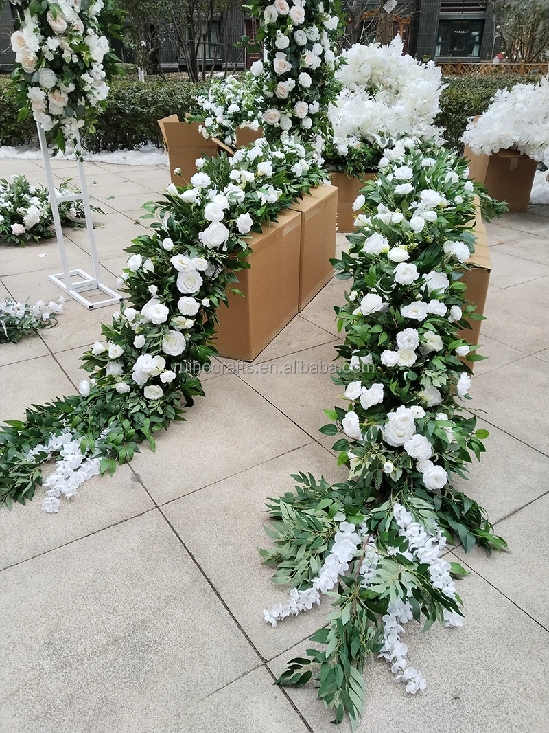 2024 Artificial Flower Garland Flower Runner Arch Wedding Table ...