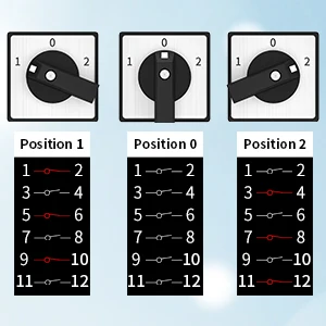 LW26-63 ON/OFF/ON Rotary Cam Switch - 3 Position, 63 Amp