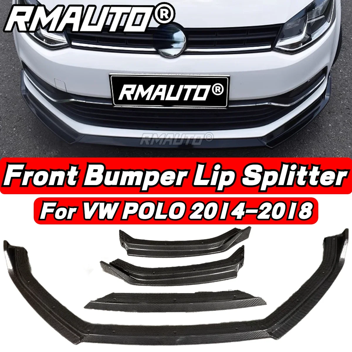 POLO MK8 Lip Car Front Bumper Splitter Lip Diffuser Rear Lip Spoiler ...