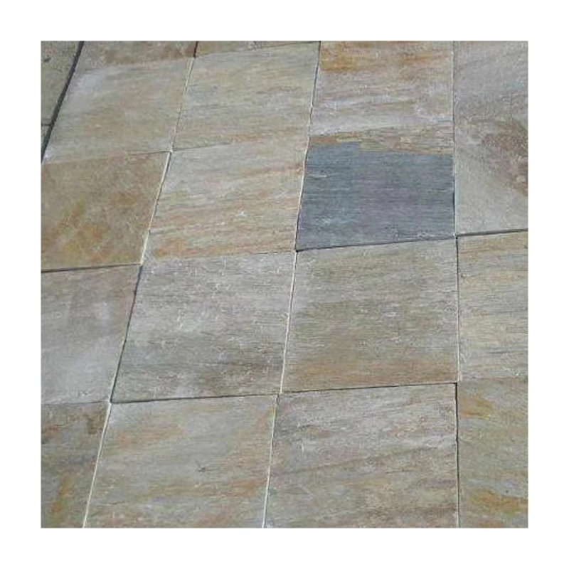 Garden exterior wall yellow wood grain culture stone rust SLATE stone ...