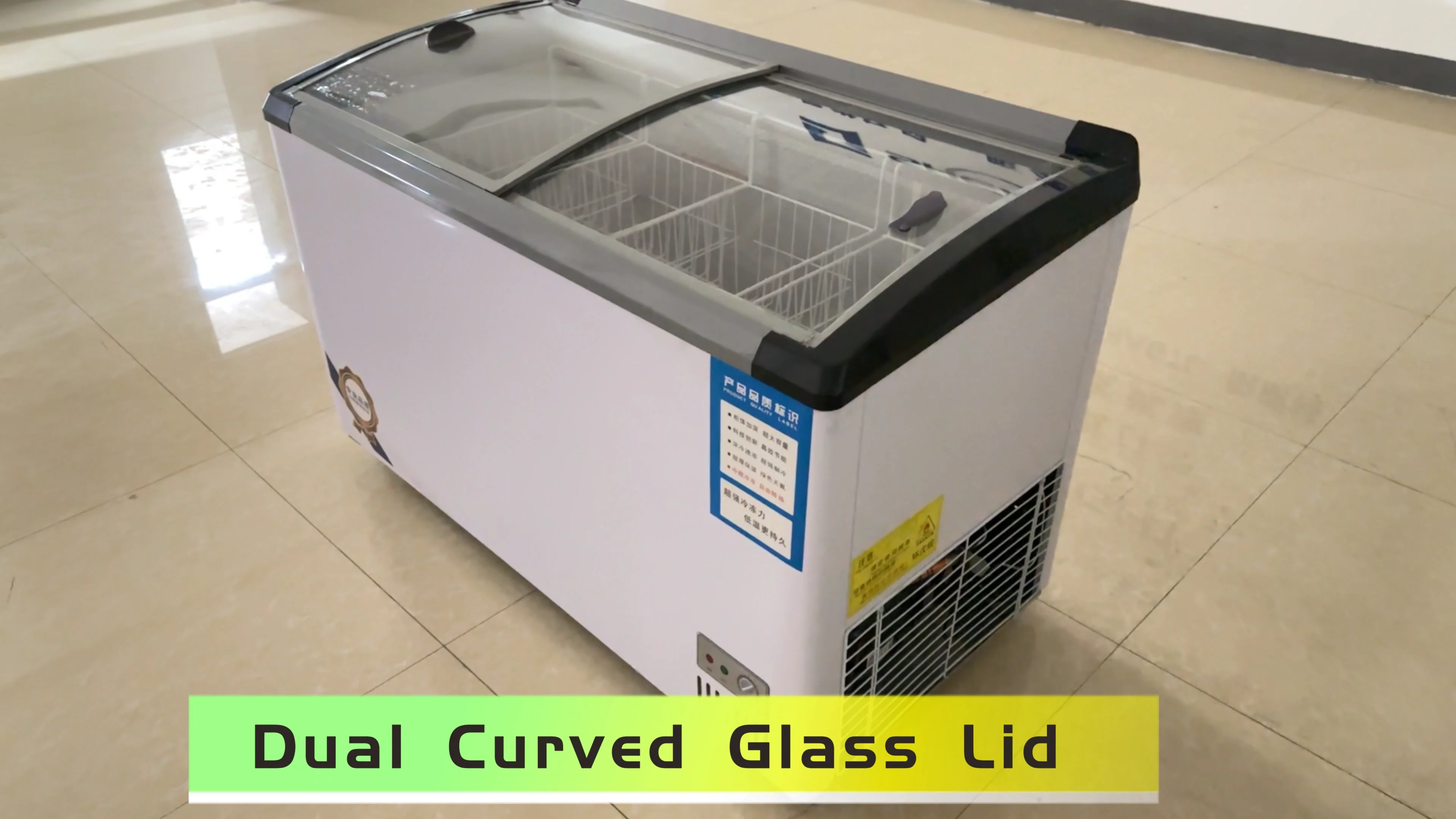 Hot Selling Chest Showcase Fridge Glass Top Chest Freezer Ice Cream ...