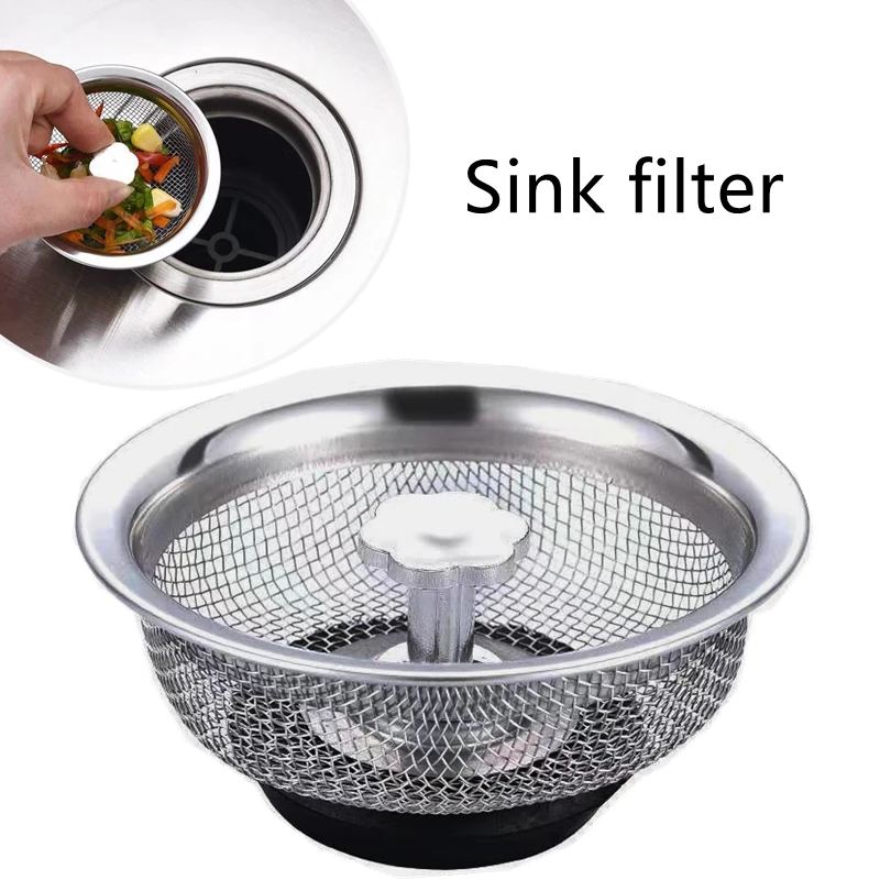 Stainless Steel Kitchen Sink Filter Mesh Sink Sewer Strainers Bathroom ...