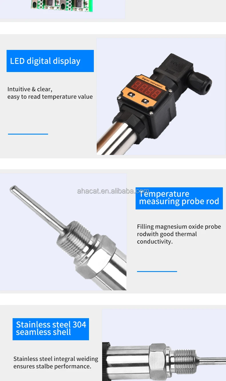 Pt100 Pt1000 Thermal Resistance Converter 4-20ma 0-10v Temperature ...
