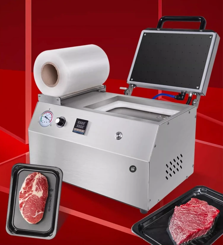 Foil Paper Packaging Electric Pneumatic Table Top Food Tray Sealing ...