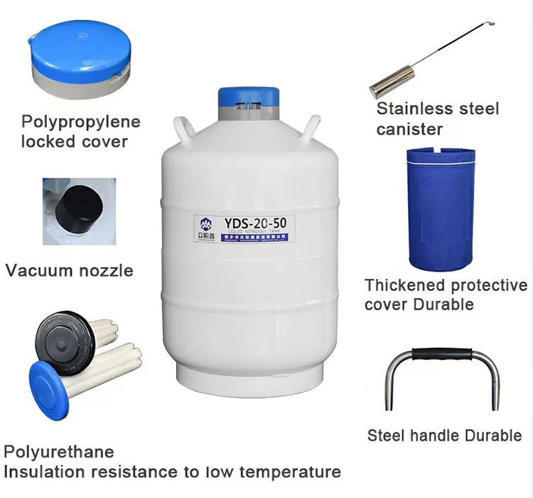 20L Aluminium Alloy Gas Cylinder for Liquid Nitrogen Storage Equipment Model YDS-20-50 Long ...