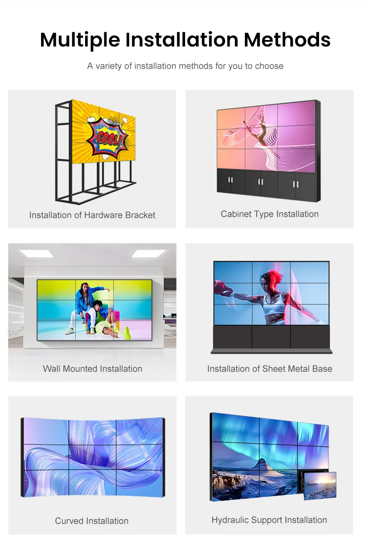 49 55 Inch 2x2 2x3 3x3 1.7mm Multi Screen Videowall Ultra Narrow Bezel ...