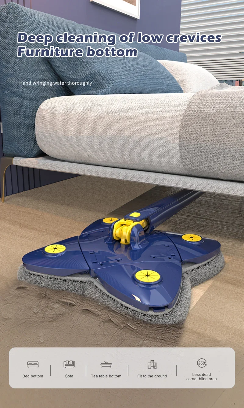 WONDERFUL 360 Rotating Manual Self Drying Mop - Efficient Cleaning
