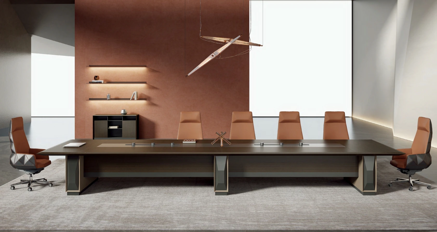 Large Conference Table Executive Office Furniture Boardroom Meeting Room Tables And Chairs Set ...