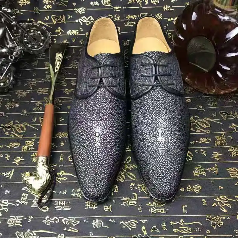 Hot Selling Leather Formal Shoes Man's Luxury Genuine Stingray Skin ...