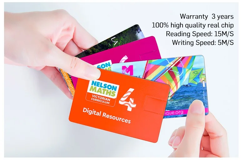 White Credit Memory Card USB Sticks Custom Photo Print Company Logo ...