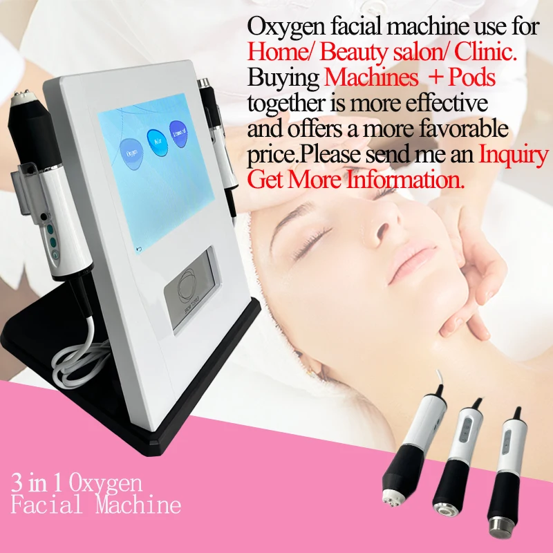Professional 3 in 1 Oxygen Facial Machine Face Lifting Hydrogen Oxygen ...