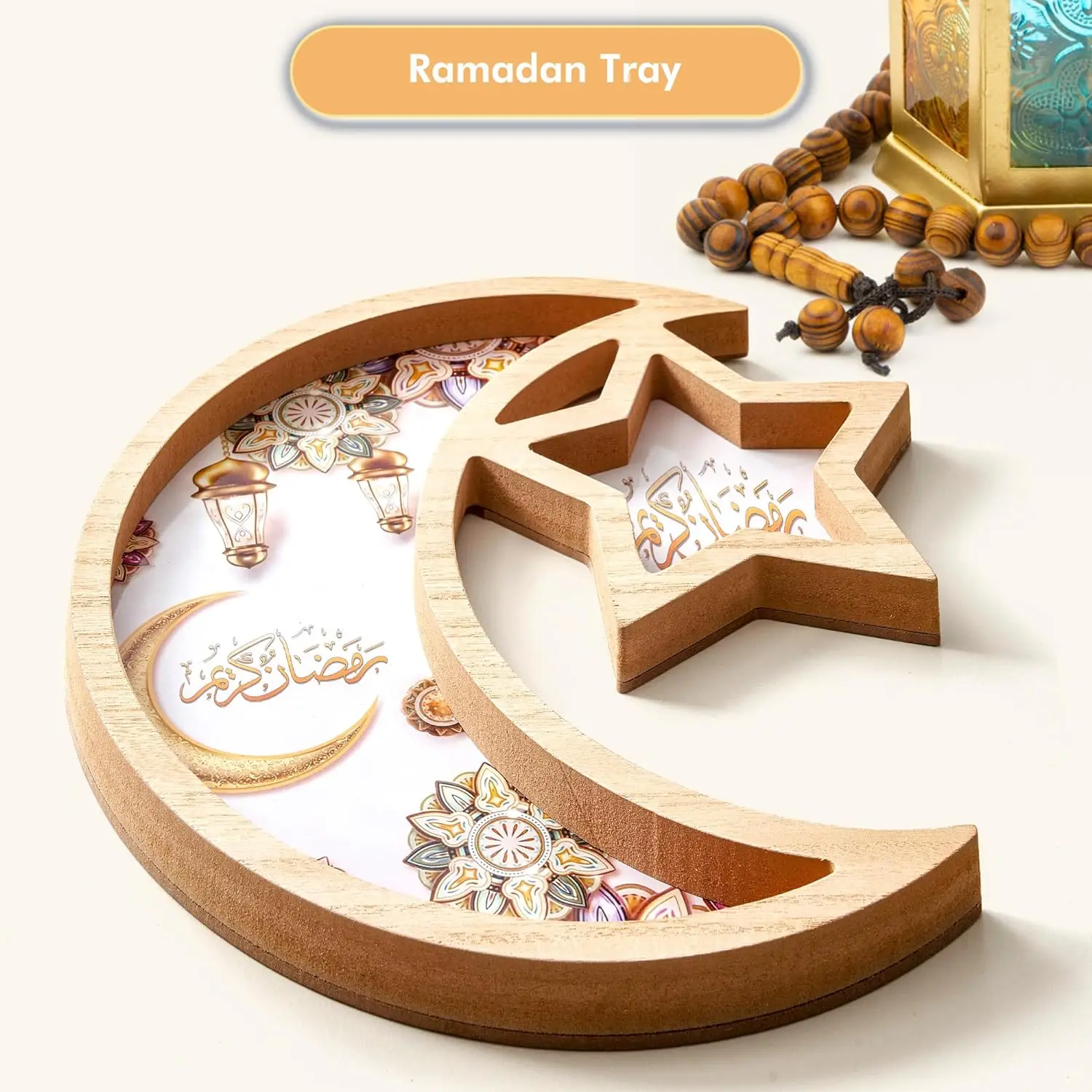 Ramadan Tray Eid Tray Star And Moon Serving Tray Eid Mubarak ...