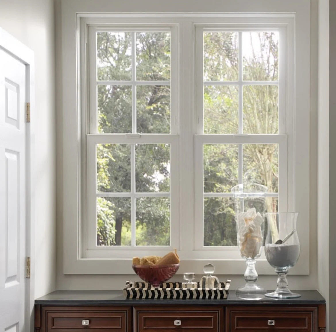 American Modern White Vinyl Windows Low E Glazed Single/double Hung ...