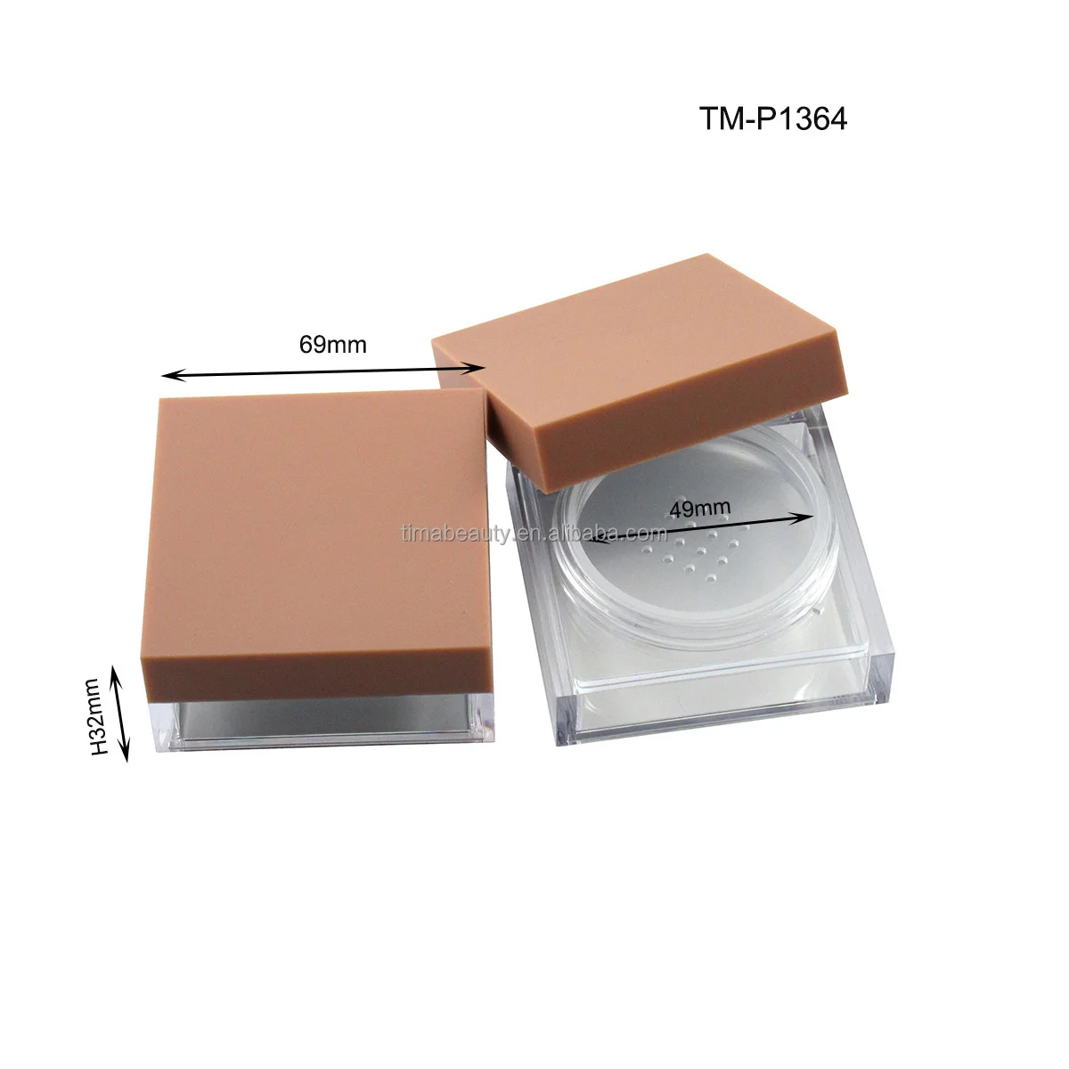Tm-p1367 16g Square Loose Powder Case As Base Container With Elastic ...
