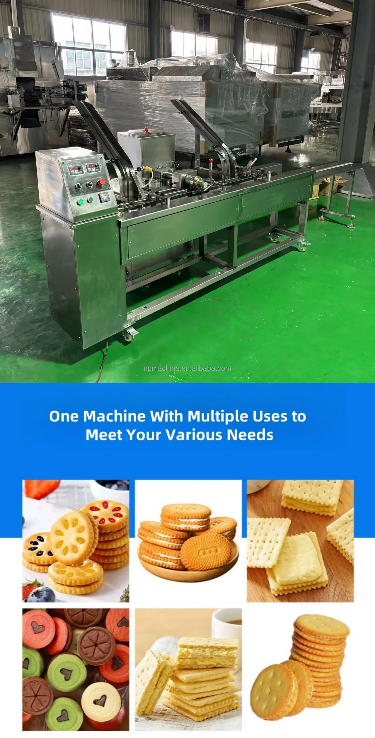 Automatic NP Brand Sandwich Biscuit Making Machine for Bakery for Candy ...