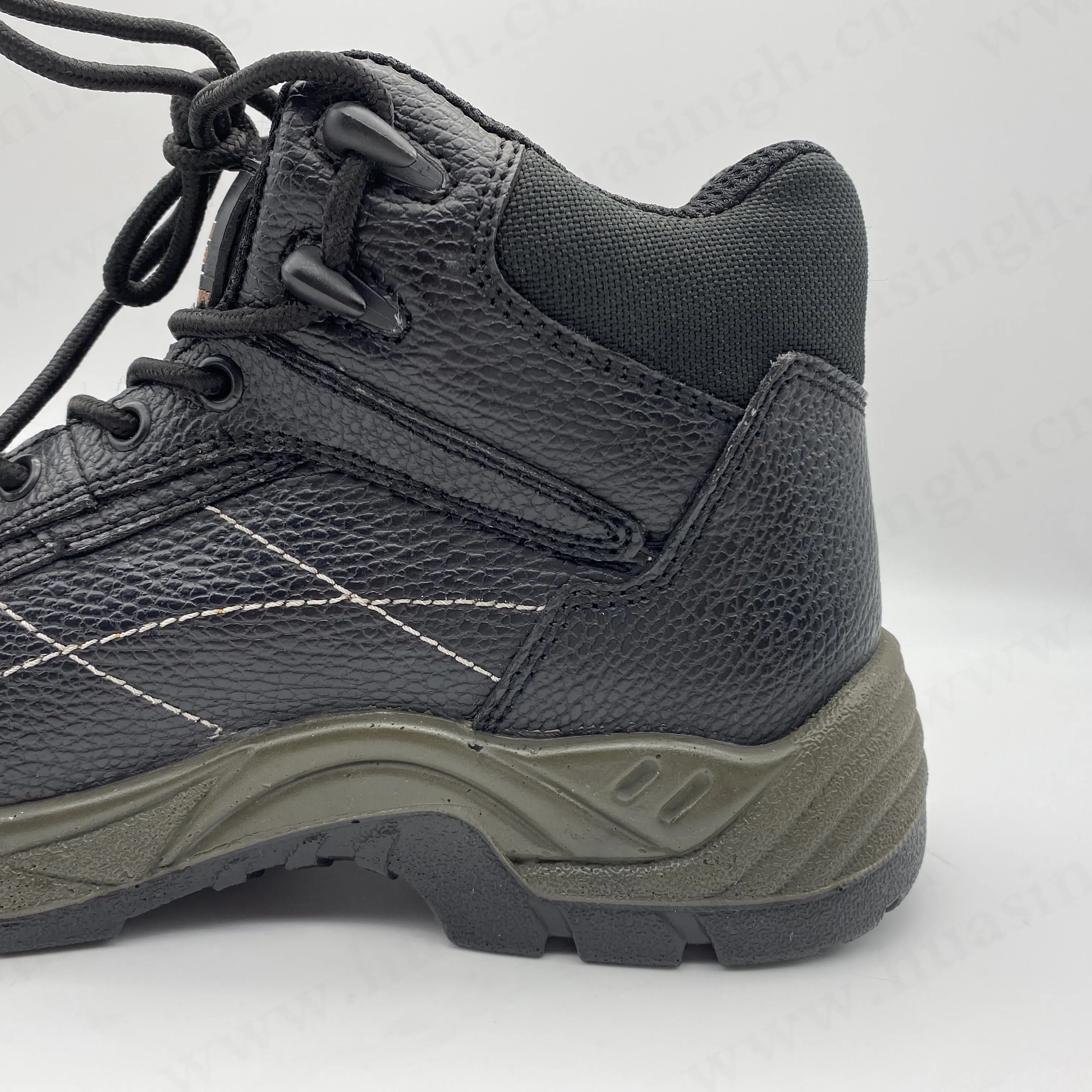 Cmh,Mid-cut Steel Toe Insert Black Security Shoes With Padded Collar ...