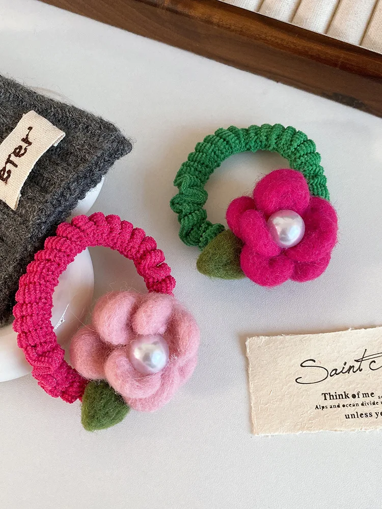 Pearl Yarn,Flower,Plush Small Intestine,Hair Circle,Female - Buy Plush ...