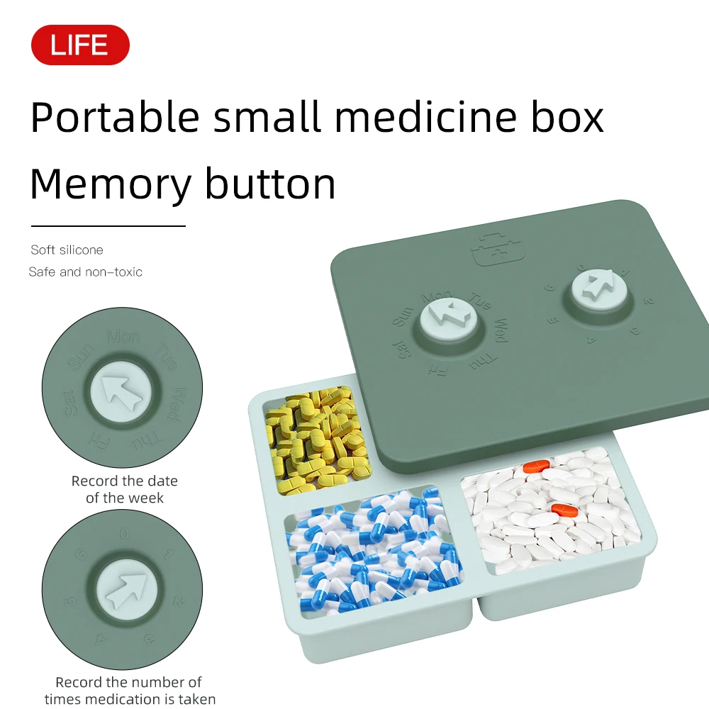 Reusable Waterproof Silicone Portable Pill Case Food Grade Silicone ...